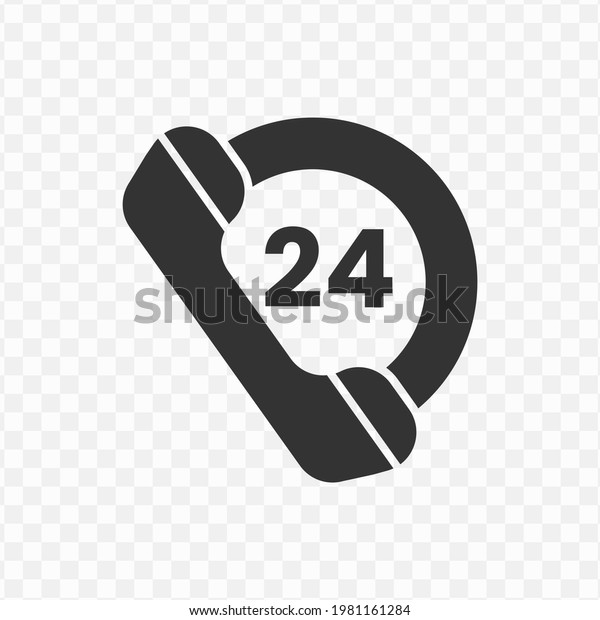 Icono de llamada transparente de 24 horas png, ilustración vectorial de ...