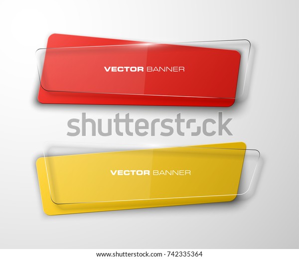 Transparent Abstract Banner Set Clear Rectangle Stock Vector (Royalty ...