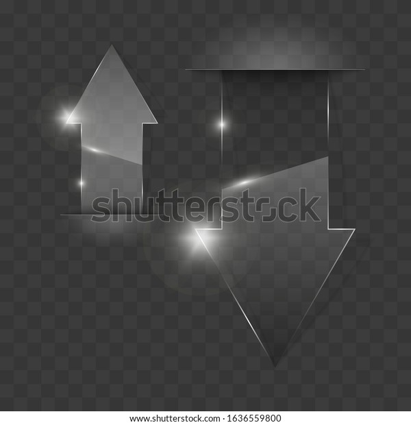 Transparent Arrow Banners Set Direct Glassy Stock Vector (Royalty Free ...