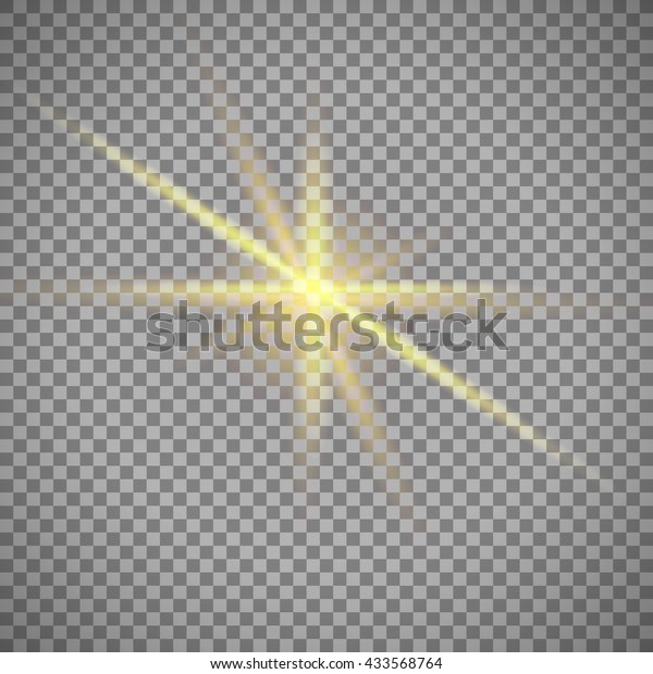 Transparent Background Gold Star Light Glowing Stock Vector (Royalty ...