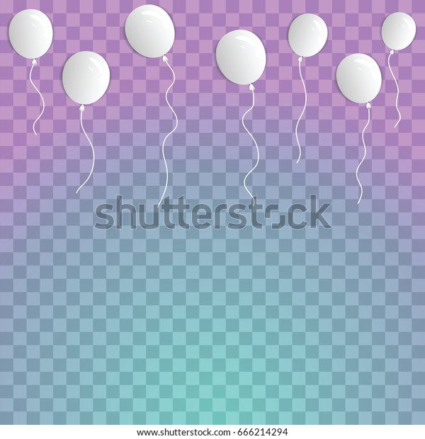 Transparent Background White Balloons On Ropes Stock Vector (Royalty ...
