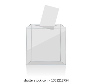 Ilustrasi Stok Transparent Election Box Mockup Realistic Illustration ...