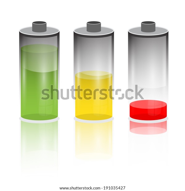 Transparent Battery Life Icon Set Isolated Stock Vector (Royalty Free ...
