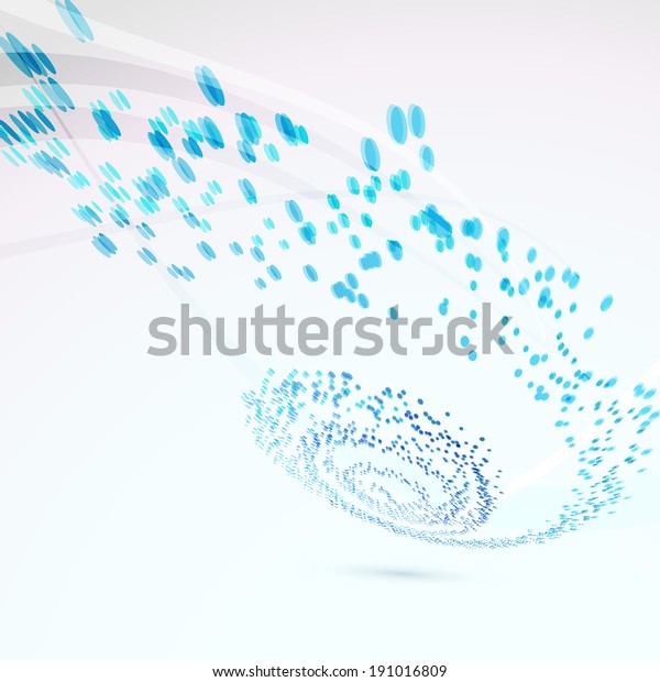 Transparent Blue Particle Motion Flying Perspective Stock Vector ...