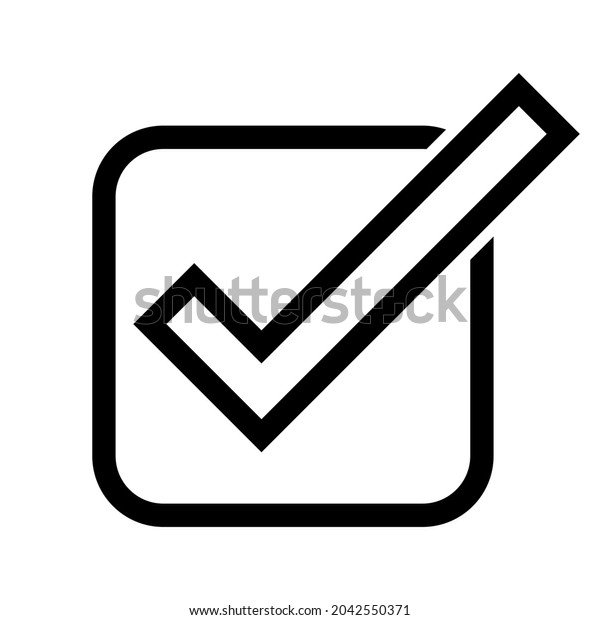 Transparent Checkmark Tick Outline Correct Symbol Stock Vector (Royalty ...
