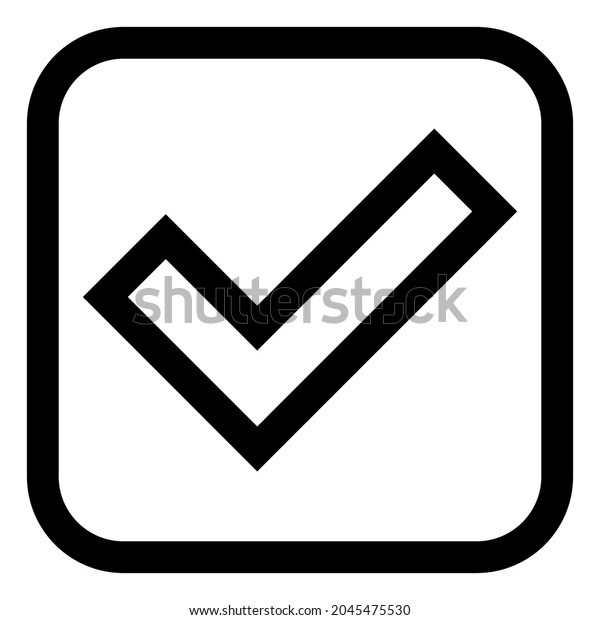 Transparent Checkmark Tick Outline Correct Symbol Stock Vector (Royalty ...