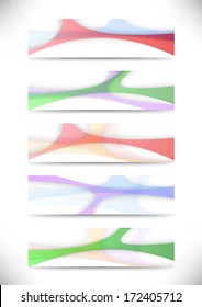 Vektor Stok Collection Transparent Web Headers Vector Illustration ...