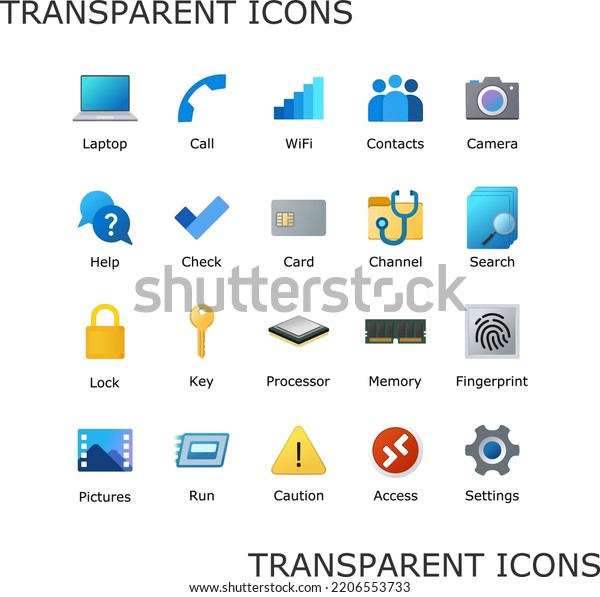Transparent Desktop Icon Pack My Computer Stock Vector (Royalty Free ...