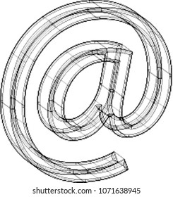 Transparent Email Symbol Sign Wireframe Stock Vector (Royalty Free ...