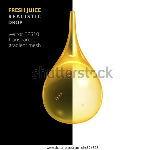 Transparent Fresh Juice Drop Vector Realistic Stock Vector (Royalty ...
