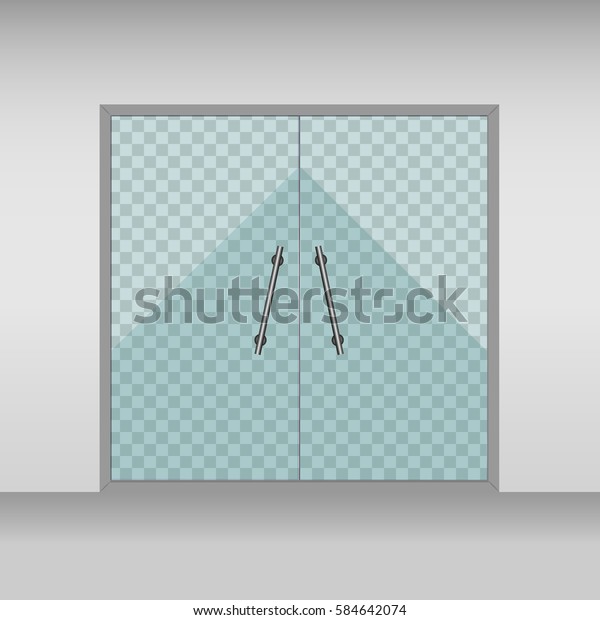 Transparent Glass Door Isolated Vector Illustration Stock Vector ...