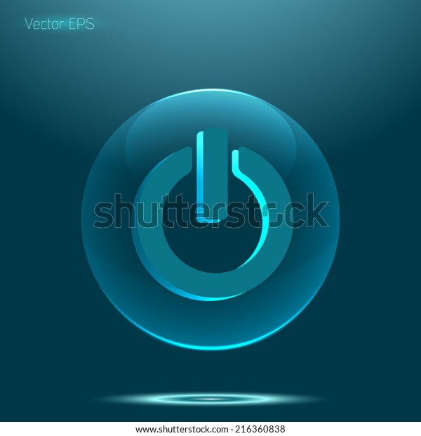 Transparent Glass Power Button Symbol Stock Vector (Royalty Free ...
