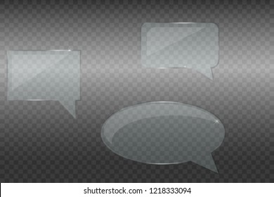 Transparent Glass Speech Bubbles Vector Illustration Stock Vector ...