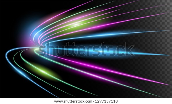 Transparent Glow Light Effectneon Glowing Wavelight Stock Vector ...