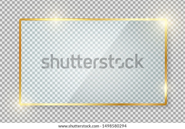 Transparent Gold Glass Banner Reflection Isolated Stock Vector (Royalty ...