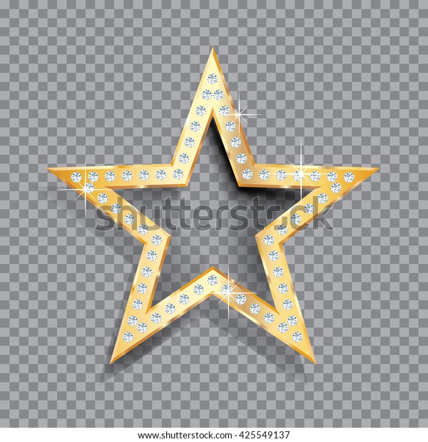 Transparent Golden Star Diamonds Vector Template Stock Vector (Royalty ...