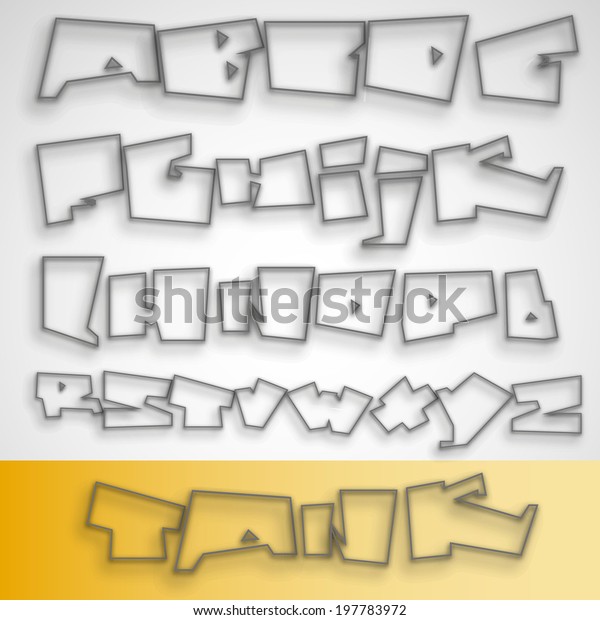 Transparent Graffiti Font Alphabet: стоковая векторная графика (без ...
