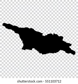 Transparent High Detailed Black Map Georgia Stock Vector (Royalty Free ...