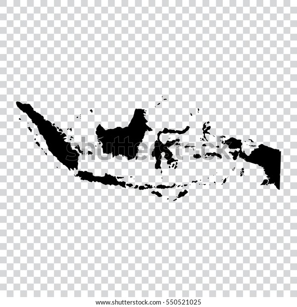 Transparent High Detailed Black Map Indonesia Stock Vector (Royalty ...