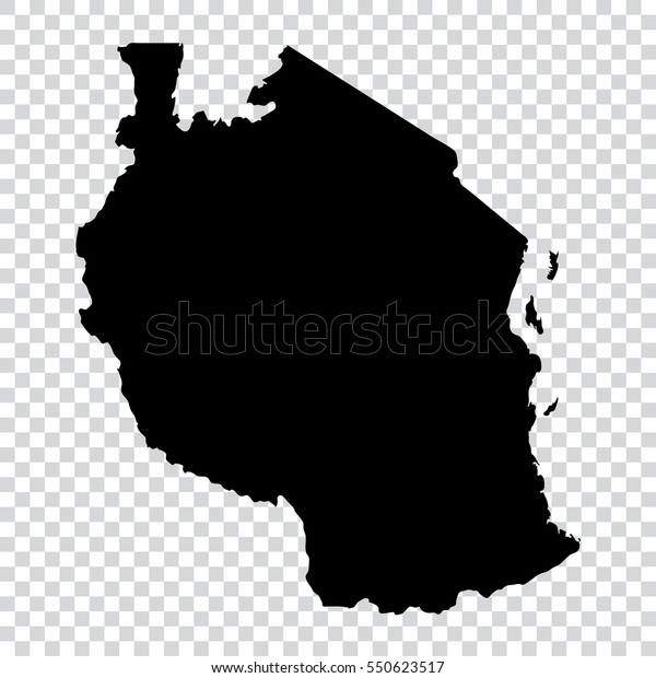 Transparent High Detailed Black Map Tanzania Stock Vector (Royalty Free ...