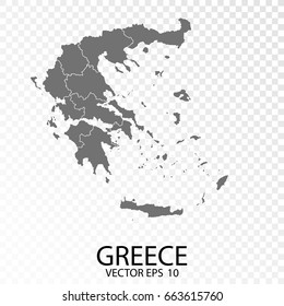 Greece Map Vector Isolated On Transparent Stock Vector (Royalty Free ...