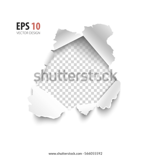 Transparent Hole White Paper Isolated On Stock Vector (Royalty Free ...
