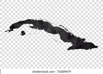 Transparent Map Cuba Black Geometric Rumpled Stock Vector (Royalty Free ...