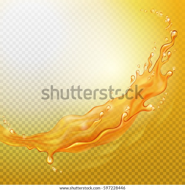 Transparent Orange Liquid Splash Juice Background Stock Vector (Royalty ...