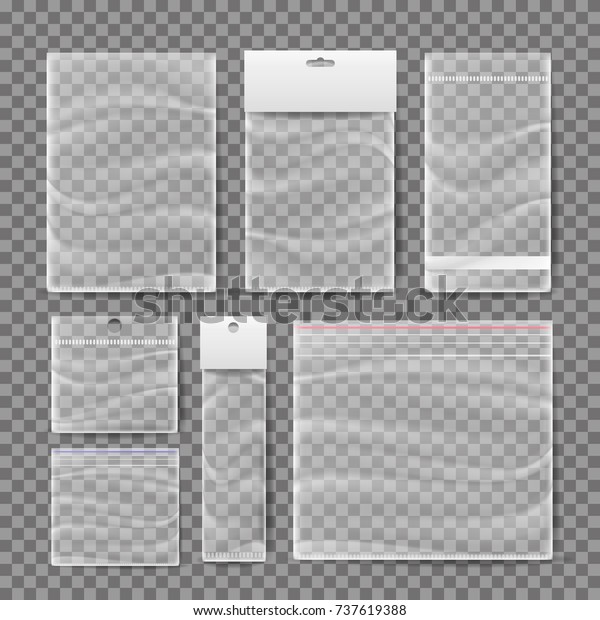 Transparent Plastic Pocket Bags Vector Polythene Stock Vector (Royalty ...