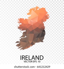 Transparent Polygon Map Vector Illustration Low 库存矢量图（免版税）641212429 ...