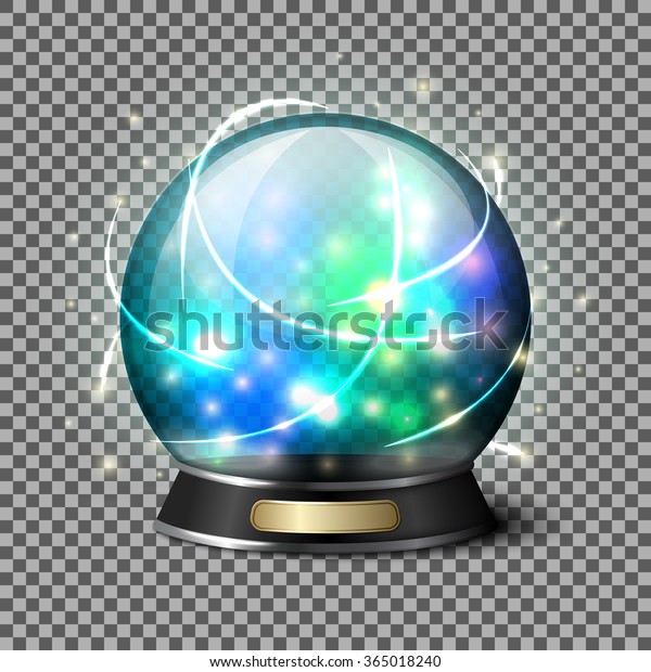 Transparent Realistic Bright Glowing Crystal Ball Stock Vector (Royalty ...