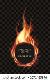Transparent Realistic Fire Flame Frame Your Stock Vector (Royalty Free ...