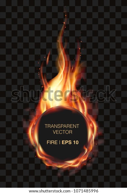 Transparent Realistic Fire Flame Frame Your Stock Vector (Royalty Free ...
