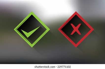 Transparent Right Wrong Square Sign Symbol Stock Vector (Royalty Free ...