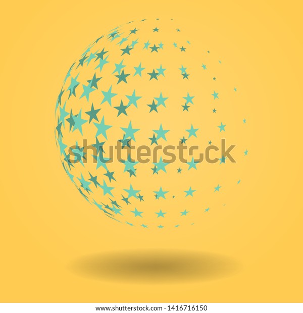 Transparent Sphere Stars Rounding 3d Object Stock Vector (Royalty Free ...