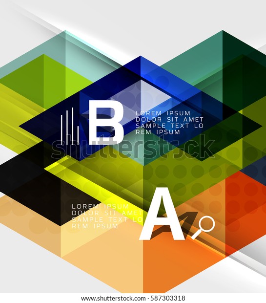 Transparent Triangle Tiles Banner Vector Template Stock Vector (Royalty ...