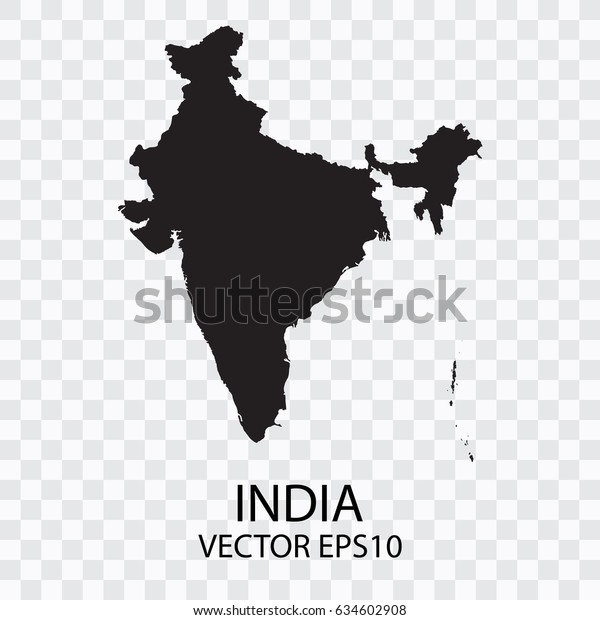 Transparent Vector Black Map India Vector Stock Vector (Royalty Free ...