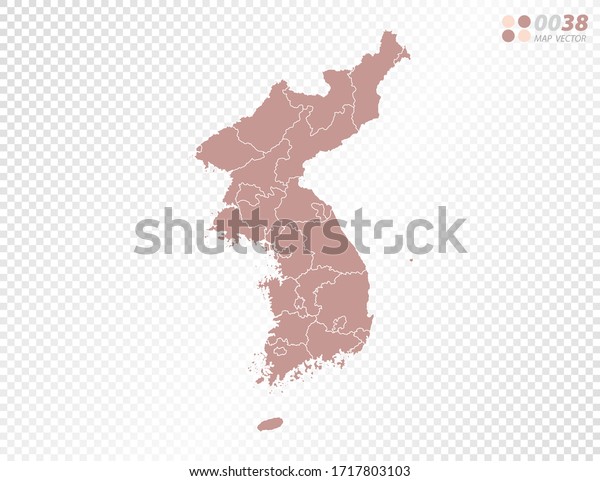 Transparent Vector Map Korea Stock Vector (Royalty Free) 1717803103 ...