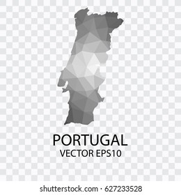 Transparent Vector Map Portugal Vector Illustration Stock Vector ...