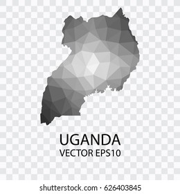 Transparent Vector Map Uganda Vector Illustration Stock Vector (Royalty ...