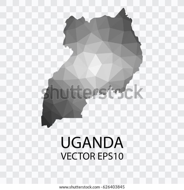 Transparent Vector Map Uganda Vector Illustration Stock Vector (Royalty ...
