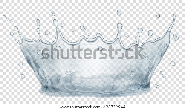 Transparent Water Crown Splash Gray Colors: เวกเตอร์สต็อก (ปลอดค่า ...