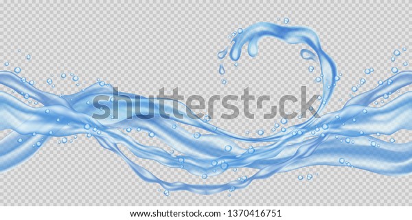 Transparent Water Splash Horizontal Seamless Pattern Stock Vector ...