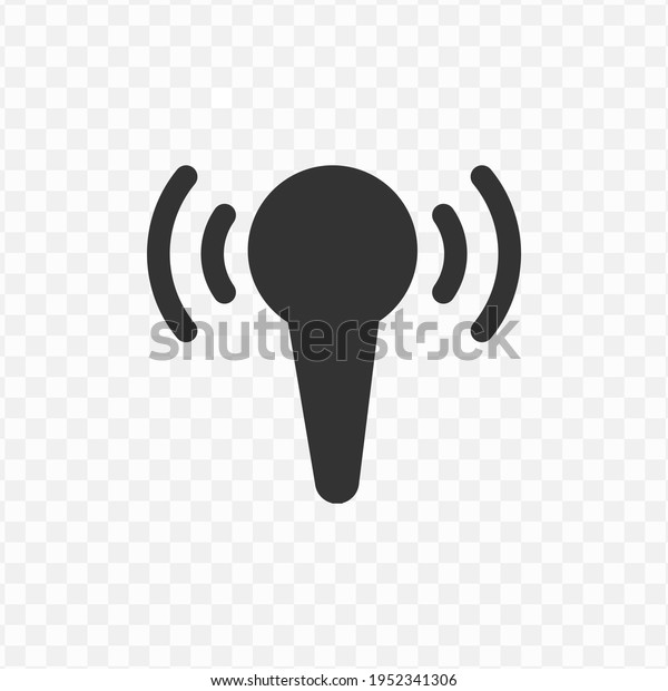 Transparent Wireless Microphone Icon Png Vector Stock Vector (Royalty ...