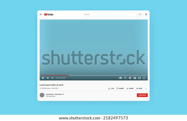 Ventana transparente de video de YouTube: vector de stock (libre de ...