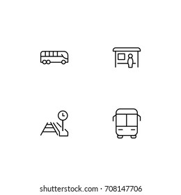 Bus Icon Common Mass Transit Pictogram: vector de stock (libre de ...