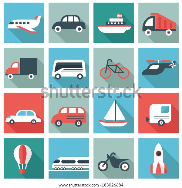 Transport Icons Stock Vector (Royalty Free) 183026684