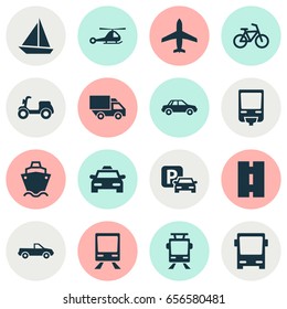 Transport Icons Set Collection Chopper Skooter Stock Vector (Royalty ...