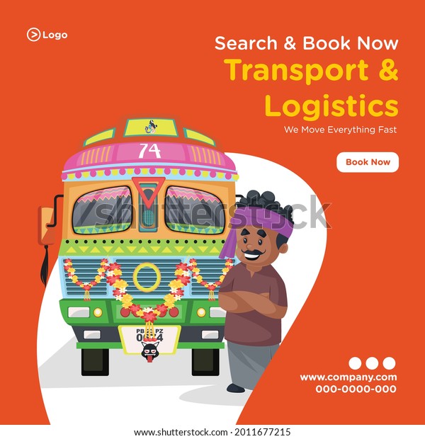 Transport Logistics Banner Design Template Stock Vector (Royalty Free ...