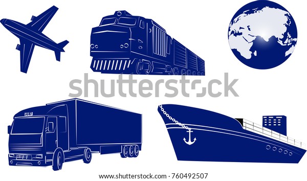 Transport Logistics System Organizing Delivery Stock Vector (Royalty ...